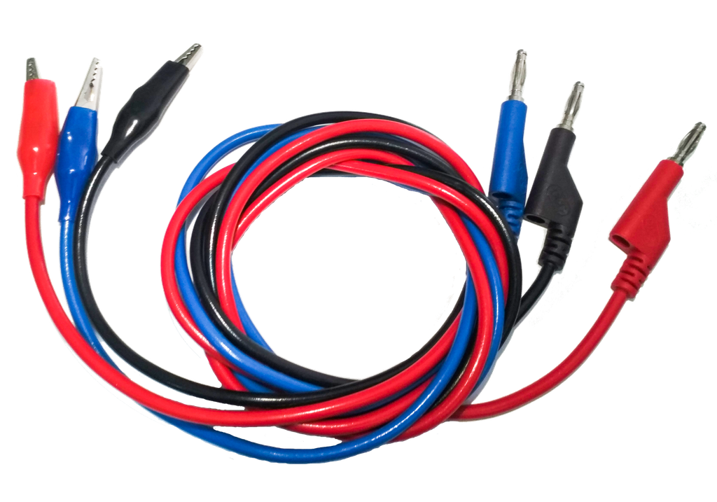 Kit de 3 Cables banana-caiman | Didácticas Electrónicas I+D